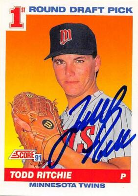 Todd Ritchie autographed Baseball Card 1991 Score 1st Round Draft Pick ...