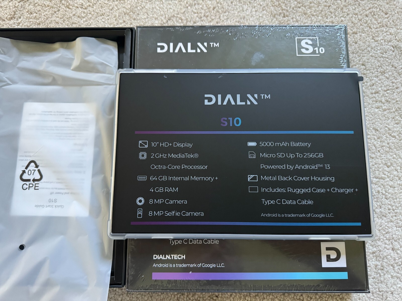 DIALN S10 Tablet 4G + WIFI 63 GB & 4GB RAM T-Mobile services only NEW