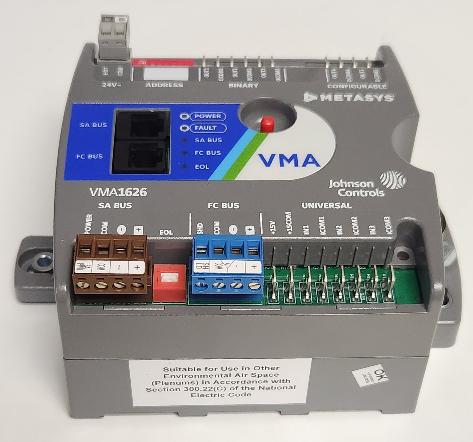 JOHNSON CONTROLS MS VMA 1626 1 METASYS VMA1626 VMA Actuator Controller ...