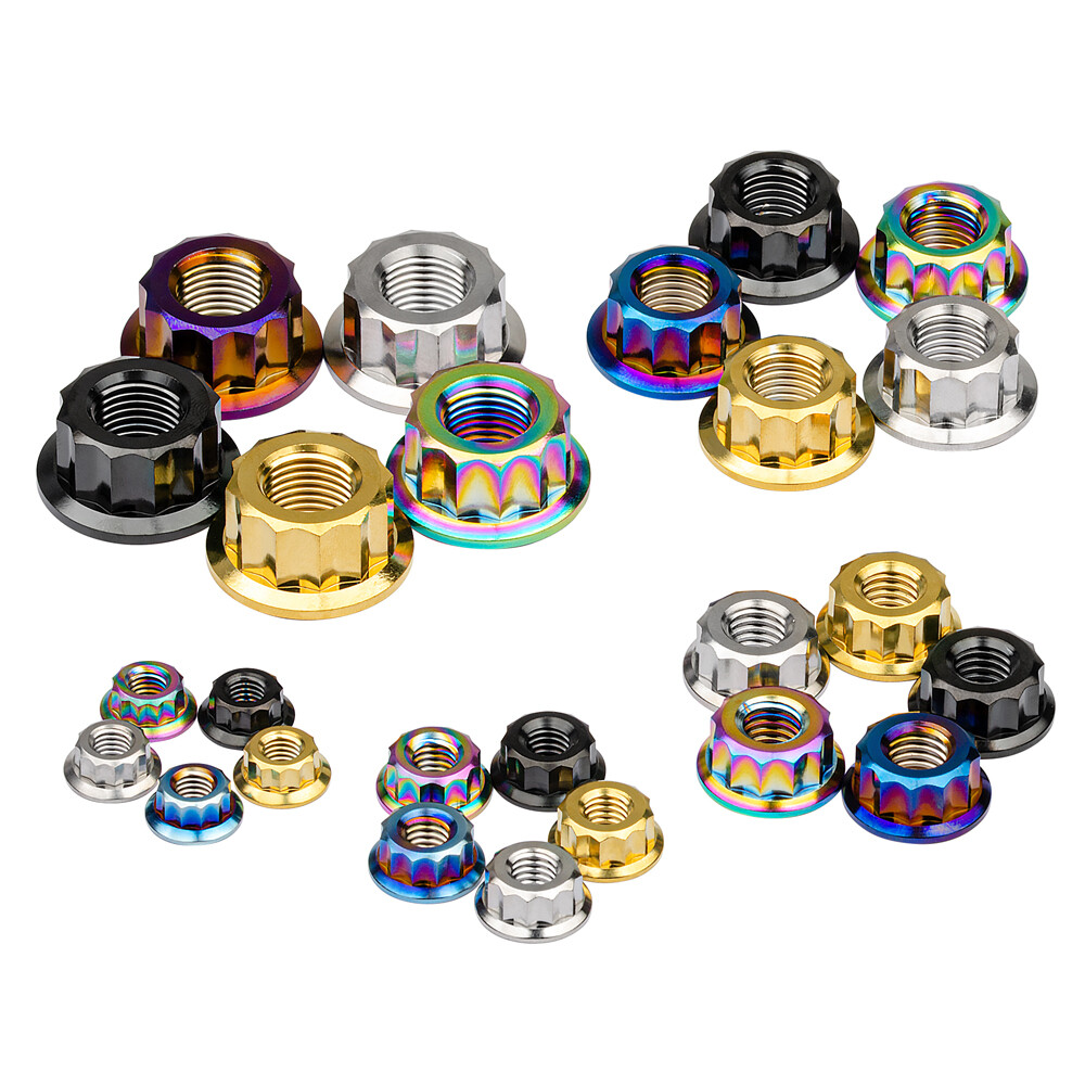 M5/M6/M8/M10/M12 Titanium Bi Hex Flange Nut 12 point Ti sprocket gr5 ...