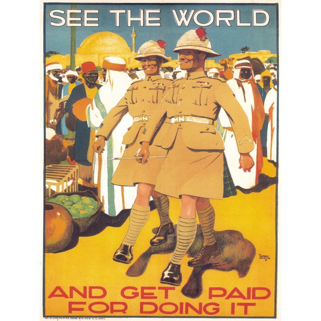 POLITICAL PROPAGANDA MILITARY ENLIST BRITISH ARMY COLONIAL UK POSTER ...