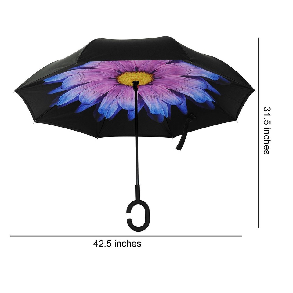 Reverse Folding Inverted Umbrella - Double Layer,Windproof, UV Proof ...