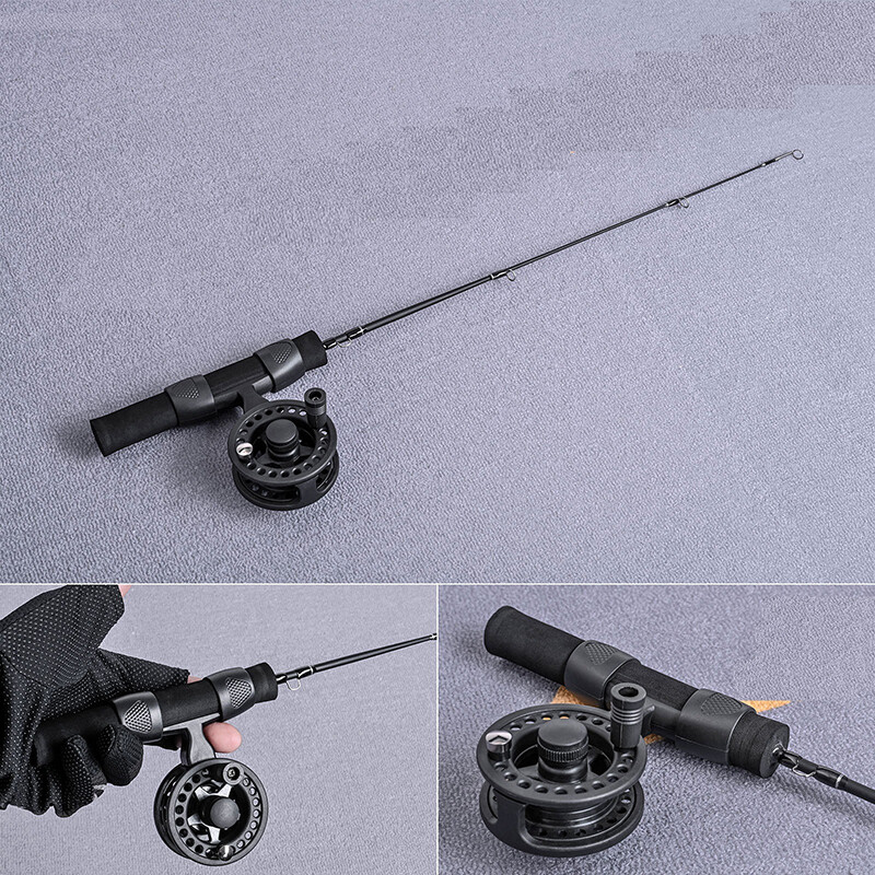 Ice Fishing Rod and Reel Combo 1+1B Ice Fishing Reel 51cm Fiberglass ...