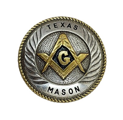 Texas Mason Concho Leather Items Freemason w/Square Masonic Fraternity ...