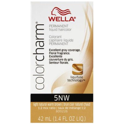 SALON HAIR WELLA COLOR CHARM PERMANENT DYE LIQUID 5NW LIGHT NATURAL ...