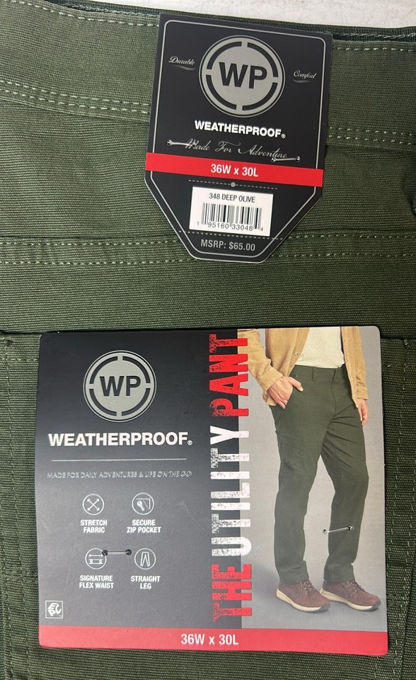 WP Weatherproof Cargo Utility Everyday Stretch Flex Waistband Straight ...