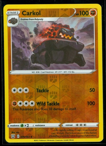 Pokemon CARKOL 079/163 Battle Styles - Rev Holo - - MINT | eBay
