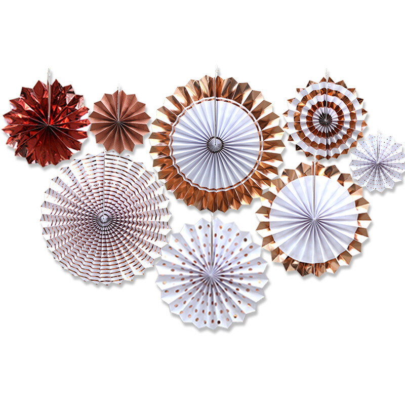 Mixed Size Hanging Paper Fan Round Wheel Paper Fans | eBay