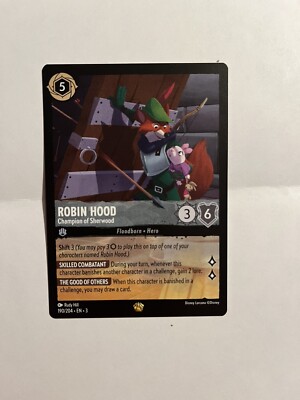 Robin Hood 190/204 Legendary Non-Foil Disney Lorcana Into the Inklands ...