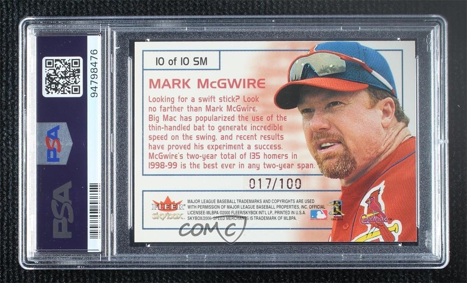 2000 Skybox Speed Merchants Star Rubies /100 Mark McGwire #10SM PSA 7 ...