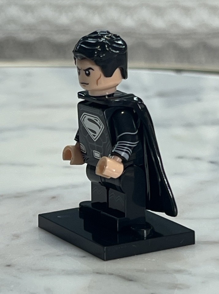LEGO Superman Clark Kent Custom Printed Minifigure Black Suit Justice ...