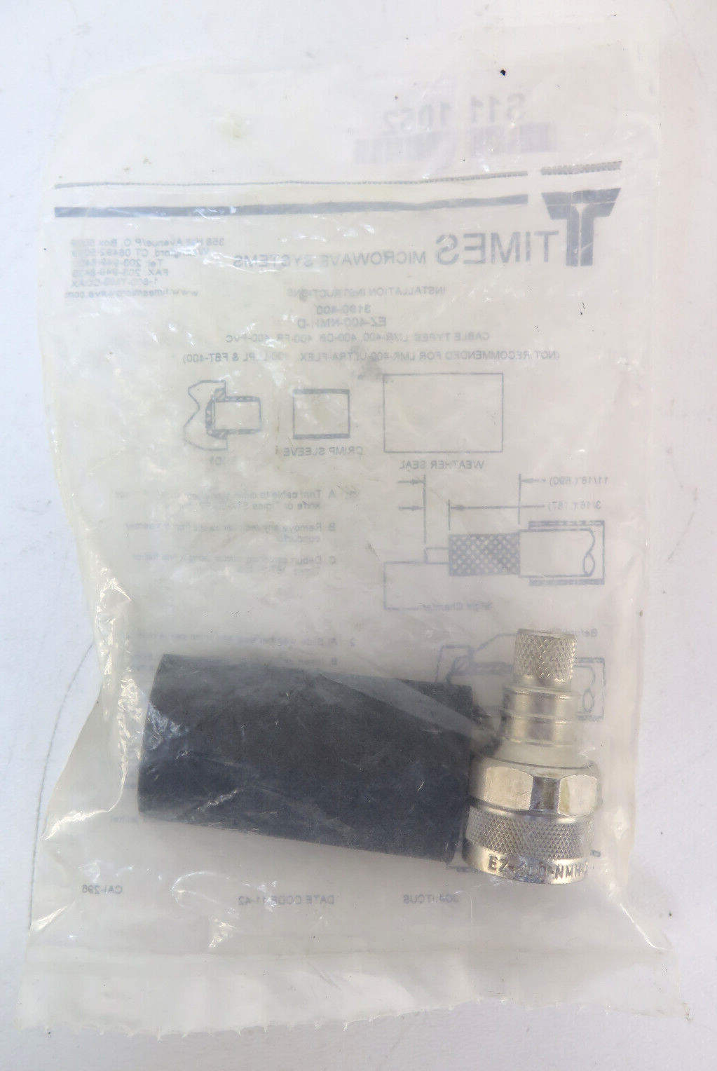 Times microwave EZ-400-NMH-D Connector for LMR 400 cable N Male For LMR ...