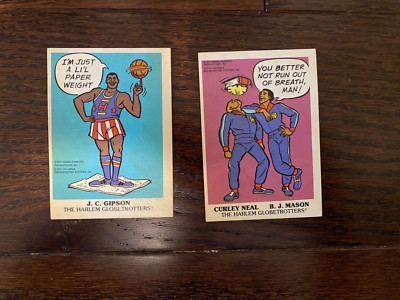 1974 harlem globetrotters JC Gipson, Curley Neal, BJ Mason (2 cards) | eBay