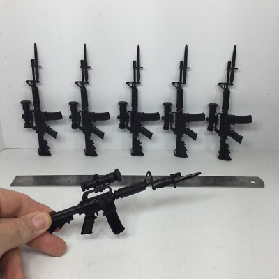 LOT OF 6 1/6 SCALE M-16’S + SCOPES &BAYONETS HASBRO GI JOE 21ST CENT ...