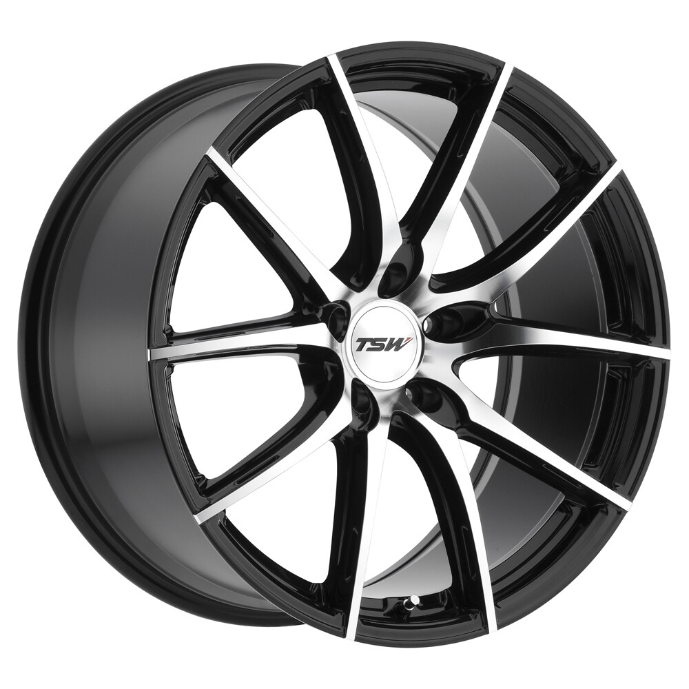 TSW Sprint 19X9.5 5X112 Offset 35 Gloss Black W/Mirror Cut Face ...