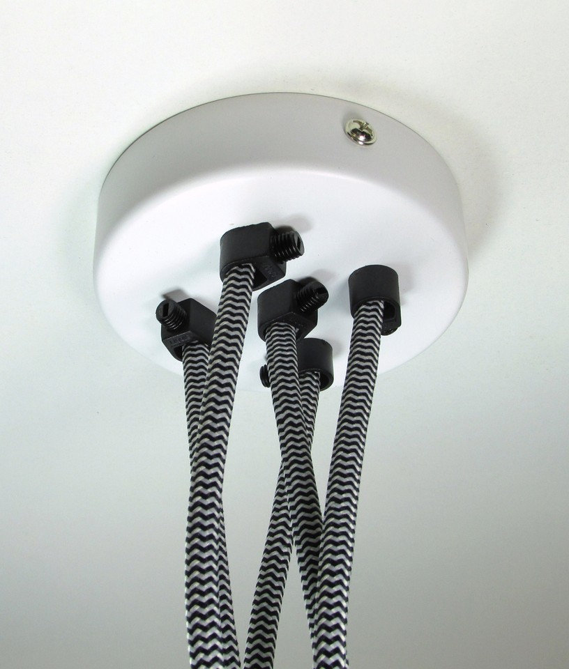 MULTI POINT DROP OUTLET PENDANT CEILING ROSE WITH CORD GRIPS ...