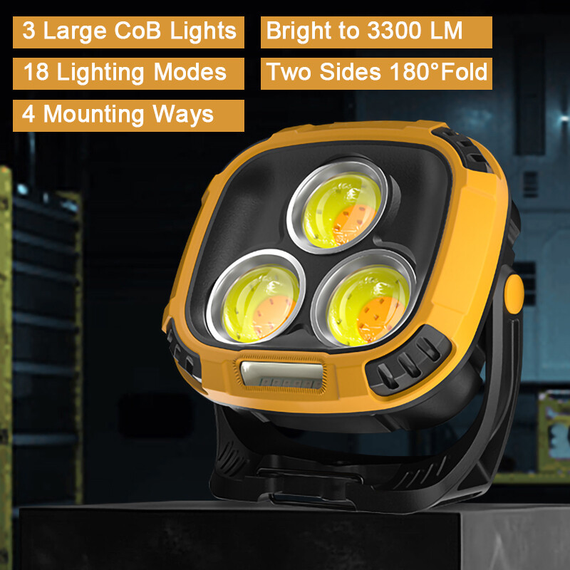 Rechargeable 3300 Lumen Work Light Magnetic LED Super Bright Portable ...
