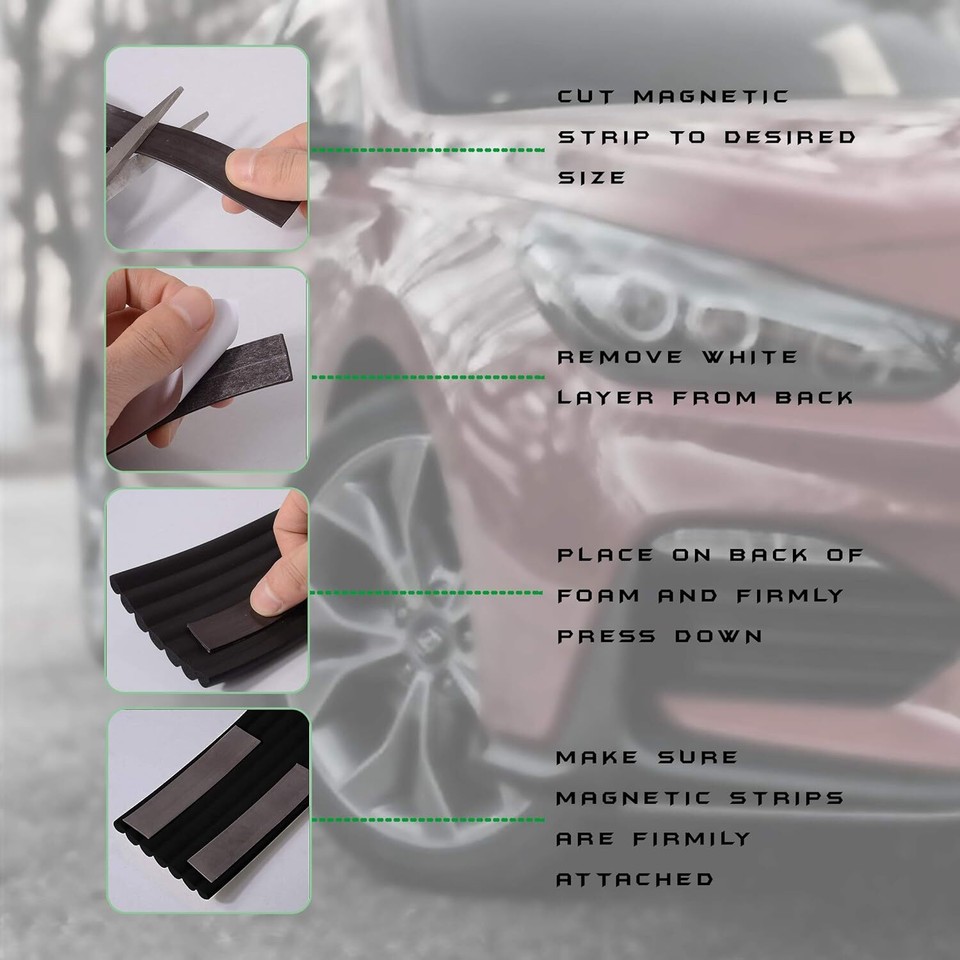 Car Door Dent Protector Removable Soft Cushion Magnetic Guard Black | eBay