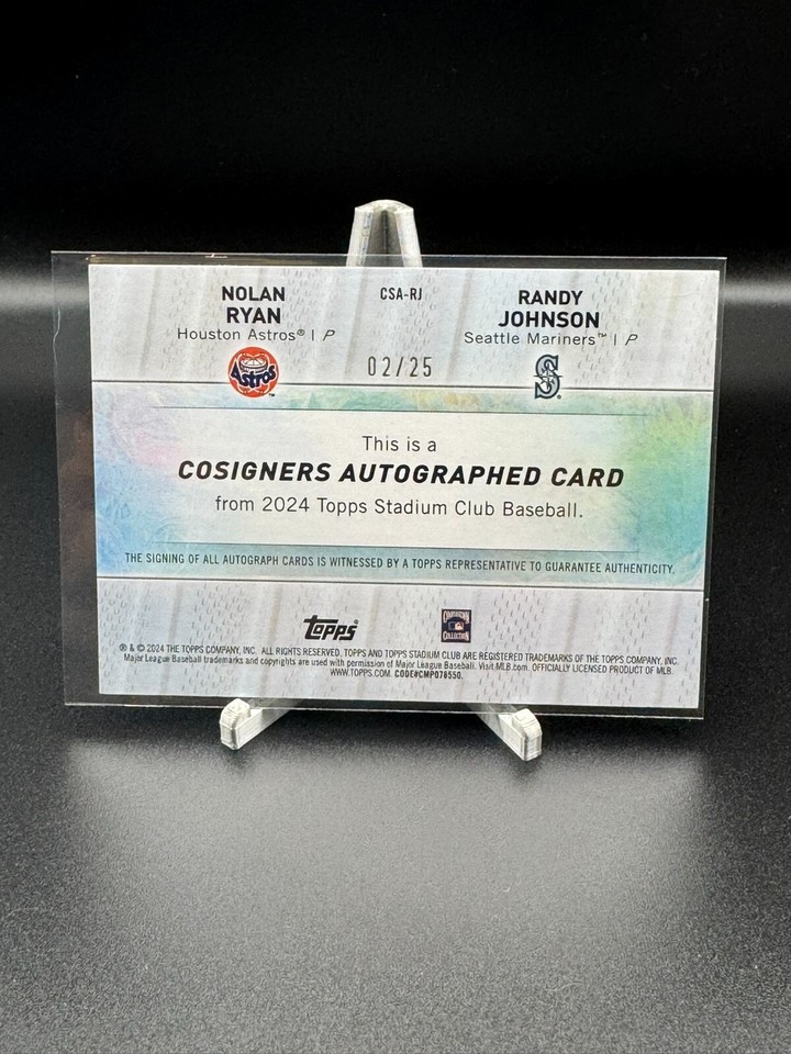 2024 Topps Stadium Club Co-signers auto CSA-RJ Nolan Ryan /Randy ...