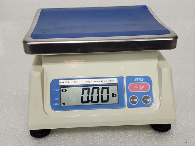 A&D SK-20K 20kg x 0.01kg / 44lb x 0.02lb Bench Top Digital Weighing ...