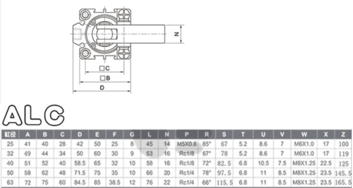 New 1pc ALC-50 Double acting clamp arm lever pneumatic cylinder Without ...