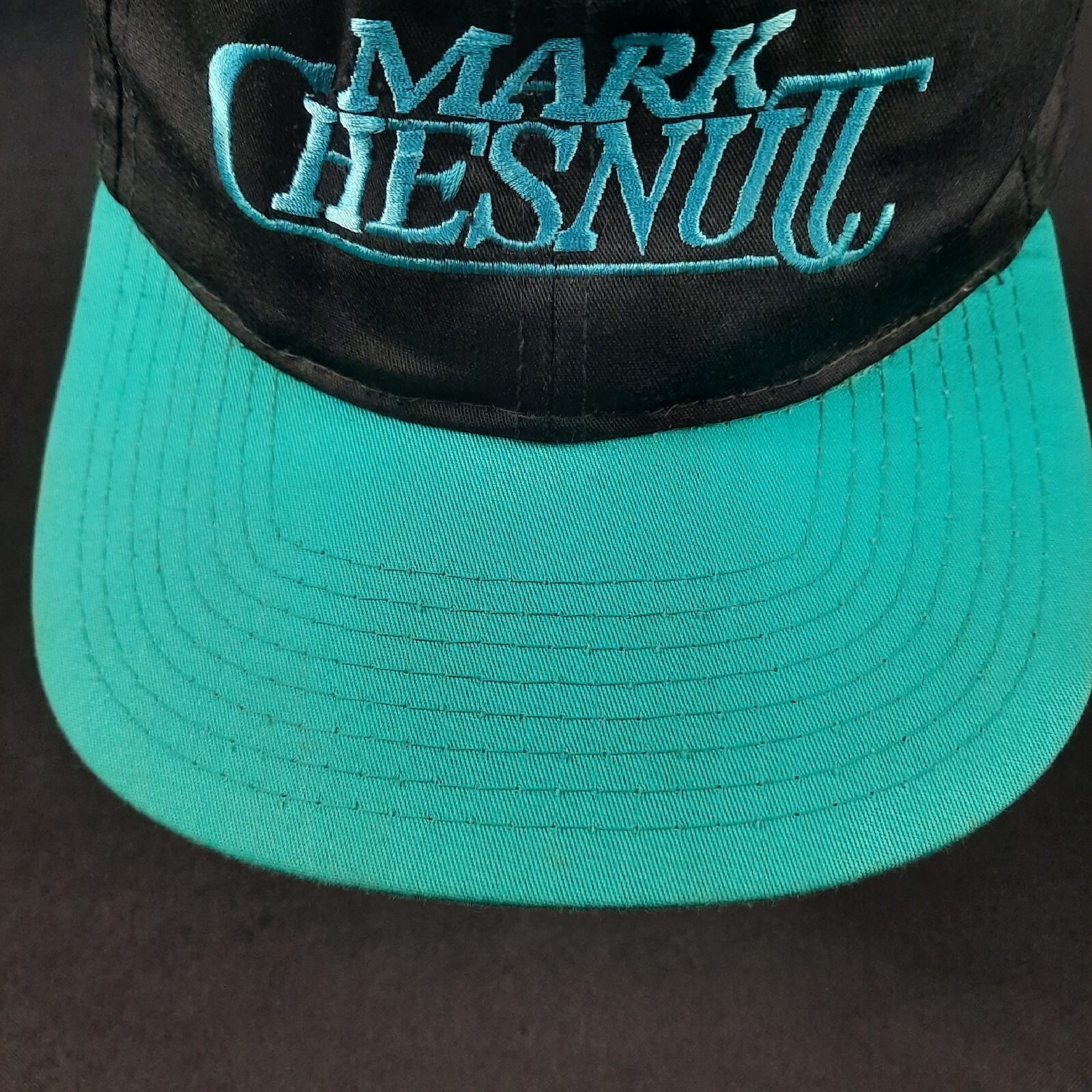 Mark Chestnut Snapback Hat Teal And Black - Gem