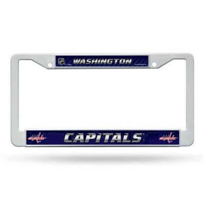 WASHINGTON CAPITALS PLASTIC WHITE LICENSE PLATE FRAME AUTO CAR TRUCK ...