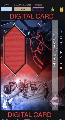 [DIGITAL] Mike Trout Topps Bunt Platinum Team Color Signature Relic ...