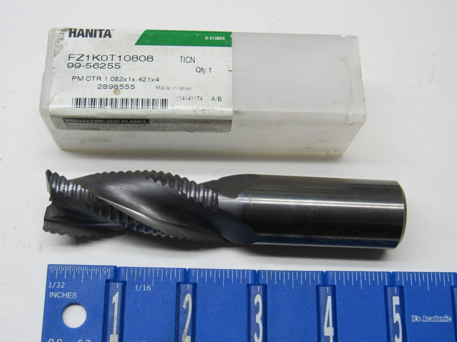 HANITA 4A1R 1" " -1/4" 3 Flute End Mill 5.441 Lead 4A1R25008 for sale ...