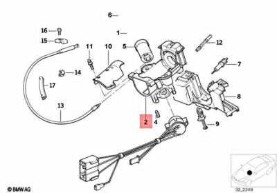 Genuine BMW E36 Z3 Steering Lock Housing Without Tumbler OEM ...
