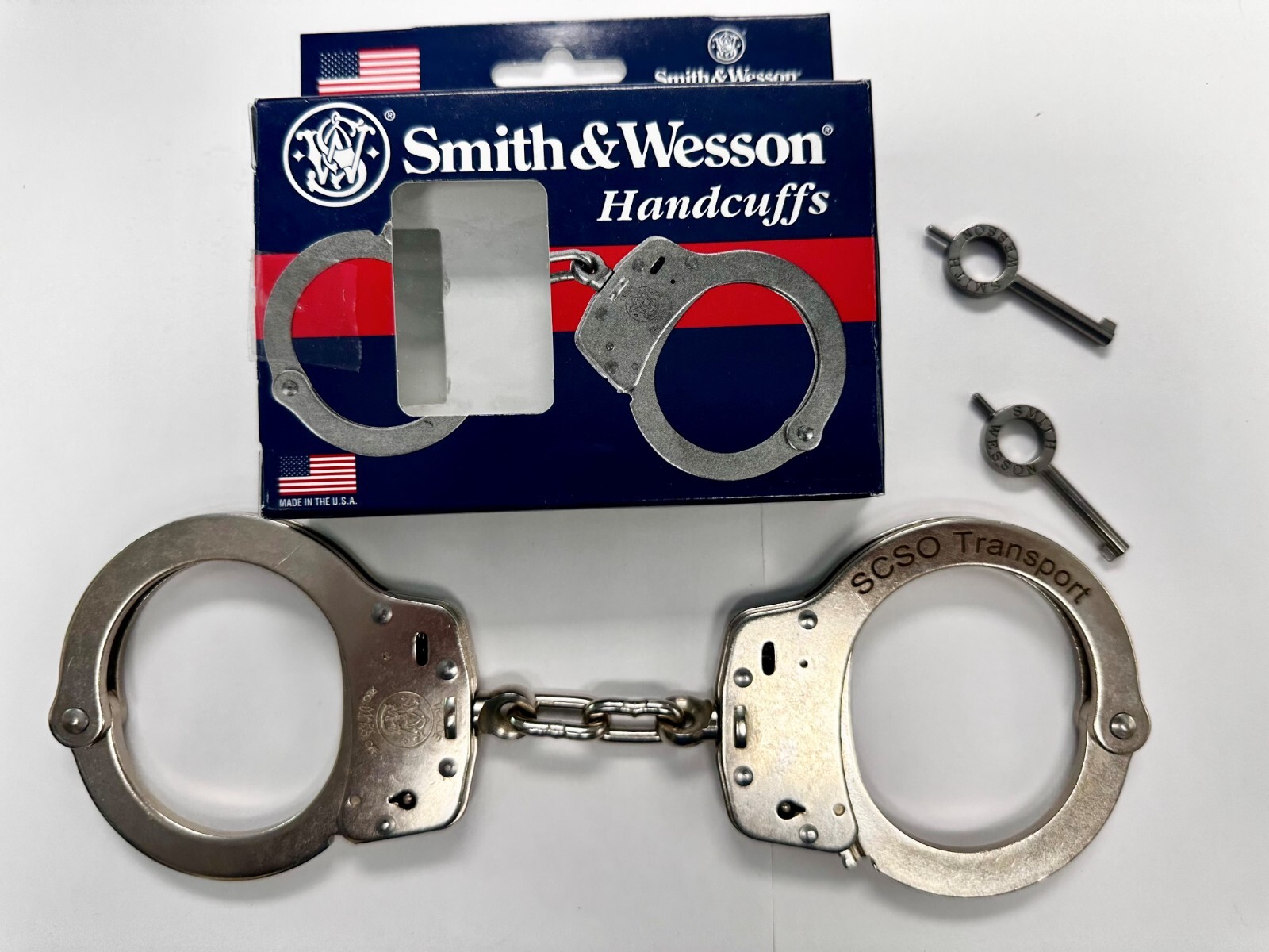 ETCHED-Smith & Wesson Model 100-1 Handcuffs, Nickel | eBay