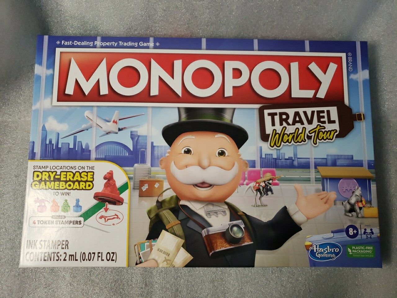 Monopoly Travel World Tour Board Game. dry erase gameboard and 4 token ...