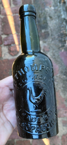 Rare Rooster Pictorial Beer Bottle Robert Thompson Bishop Auckland UK c ...