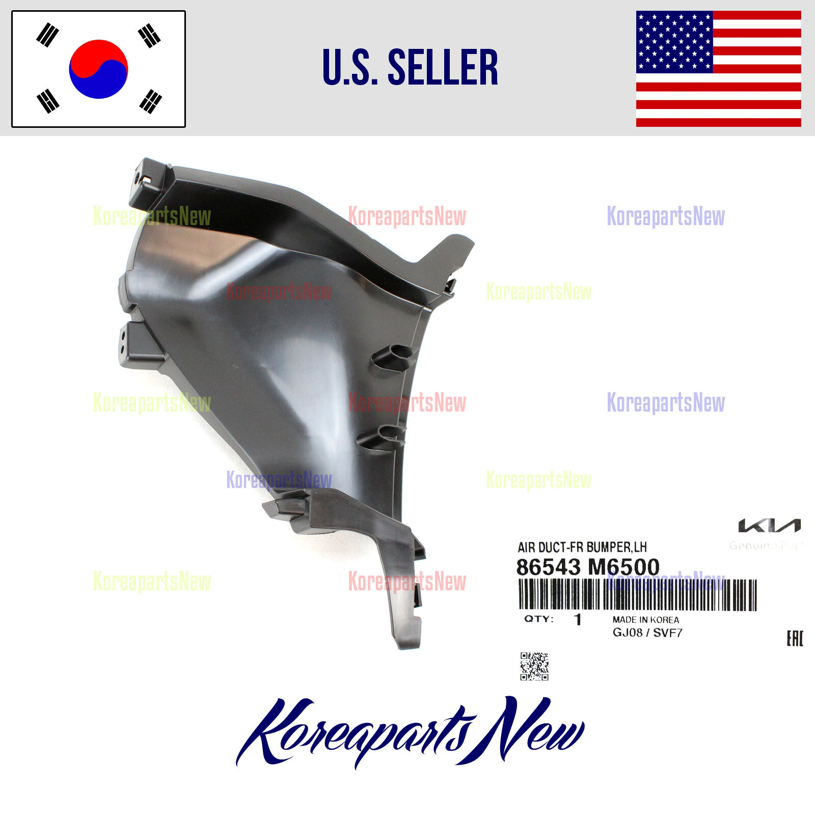 FRONT Bumper Duct Air Curtain Left DRIVER 86543M7500 ⭐OEM⭐ Kia Forte ...