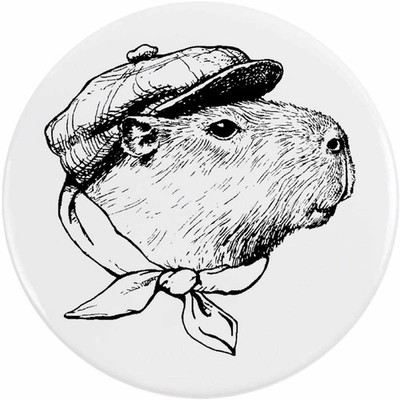 'Capybara Wearing a Flat Cap' Button Pin Badges (BB060342) | eBay UK