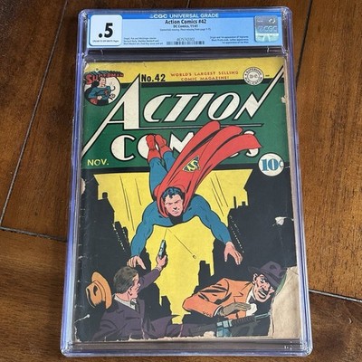 Action Comics #42 DC 1941 Superman 1st Vigilante 1st Fat Man CGC 0.5 | eBay