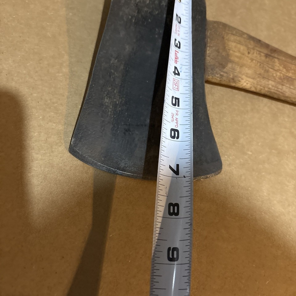 VINTAGE PLUMB? SINGLE BIT AXE WITH WOOD HANDLE 7” X 4-¼” TOTAL WEIGHT ...