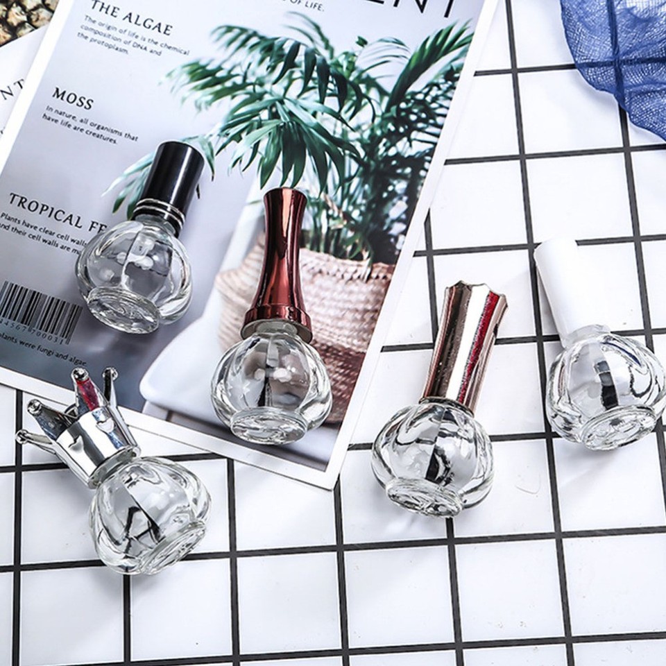 6PCS Glass Nail Polish Bottle Empty Nail Gel Container Nail Polish Sub ...