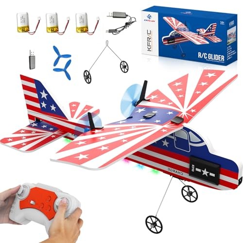 RC Plane,2.4GHZ Remote Control Airplane with Lights,2CH RTF RC Airplane ...
