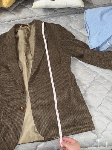 Stafford Sport Coat Blazer Men 44R Brown Wool Tweed Elbow Patch ...