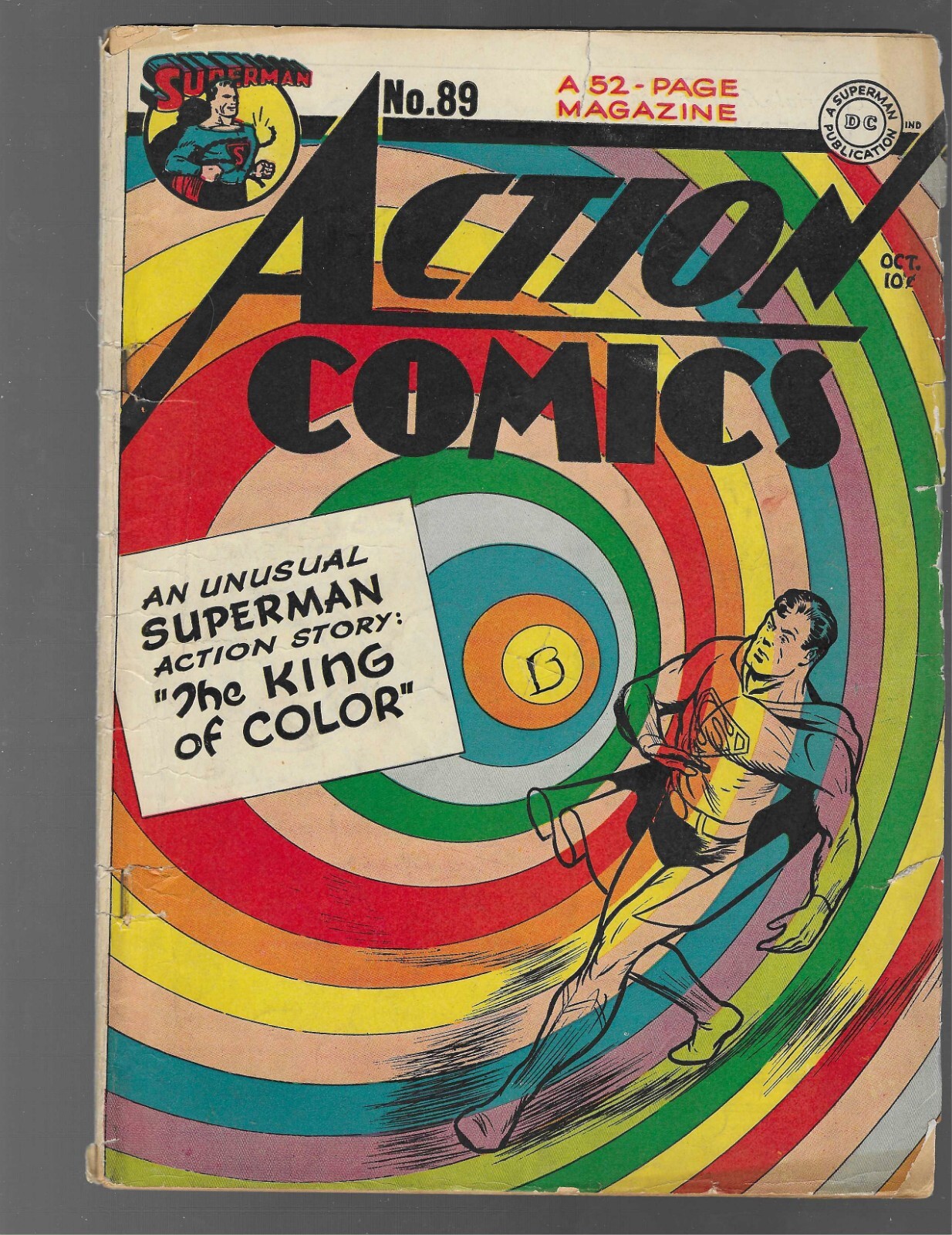 Action Comics#89 Classic Rainbow Cover Back Cover Ad cut out Xerox of ...