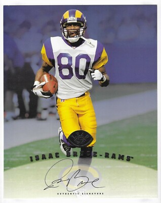 Isaac Bruce 1997 LEAF NFL SIGNATURE SERIES 8X10 PHOTO AUTOGRAPH CARD ...