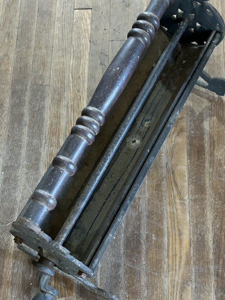 Antique/Vintage Cast Iron Newspaper Log Roller Fireplace Tool Wood ...