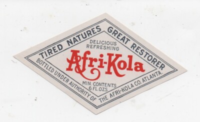 Vintage Afri Cola Diamond Shaped Soda Label Coca Cola Knockoff | eBay