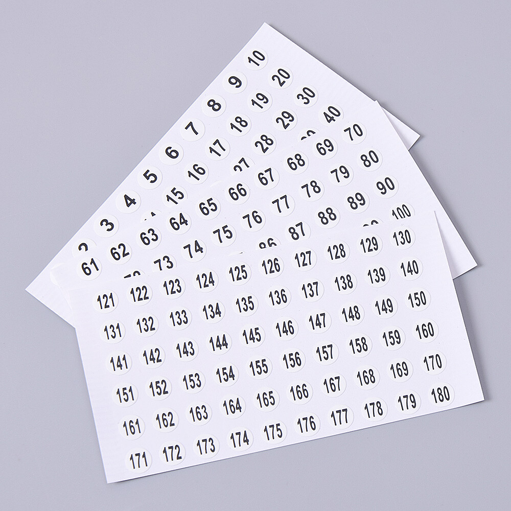6mm White Round Number Dot Adhesive Stickers Marks Label Tags ...