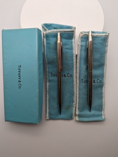 Tiffany vintage sterling pen and pencil set w/ bags in original box ...