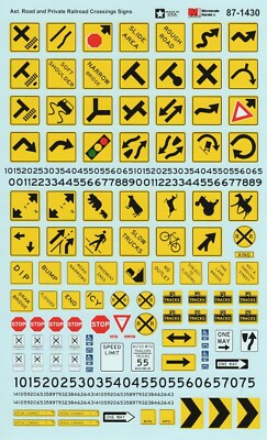 Microscale 87-1430 HO Road, Crossing, Clearance, Highway, Street Signs ...