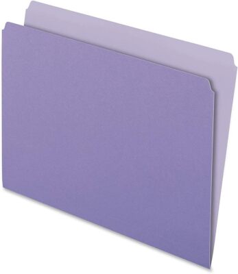 Pendaflex Two-Tone Color File Folders, Letter Size, Lavender, Lavender ...
