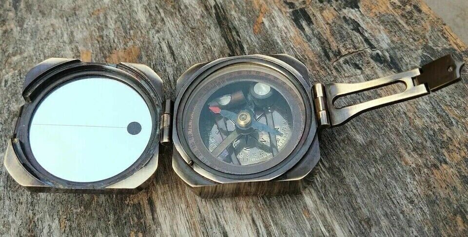 Antique Vintage Brass Solid Kelvin & Hughes 1917 Brunton Compass ...