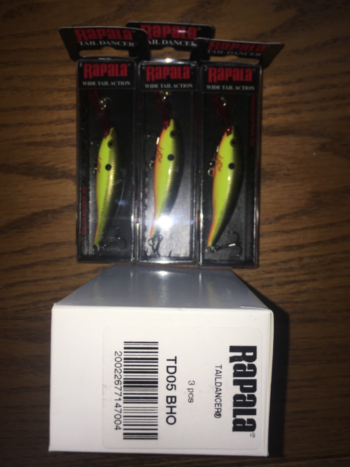 RAPALA TAIL DANCER 05's=3 BLD HOT OLIVE COLORED FISHING LURES ...